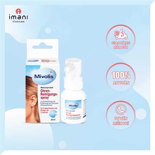 Xịt tan ráy tai Ohrenspray Mivolisxịt vệ sinh tai hàng nội địa đức
